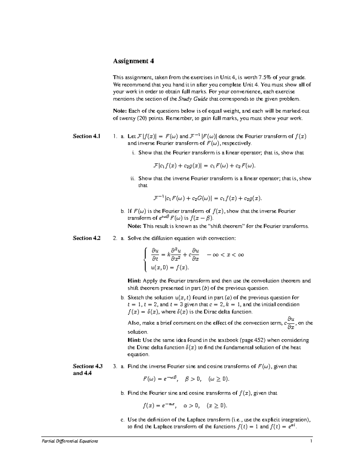 Assignment 4MATH476 - Assignment 4 This assignment, taken from the ...