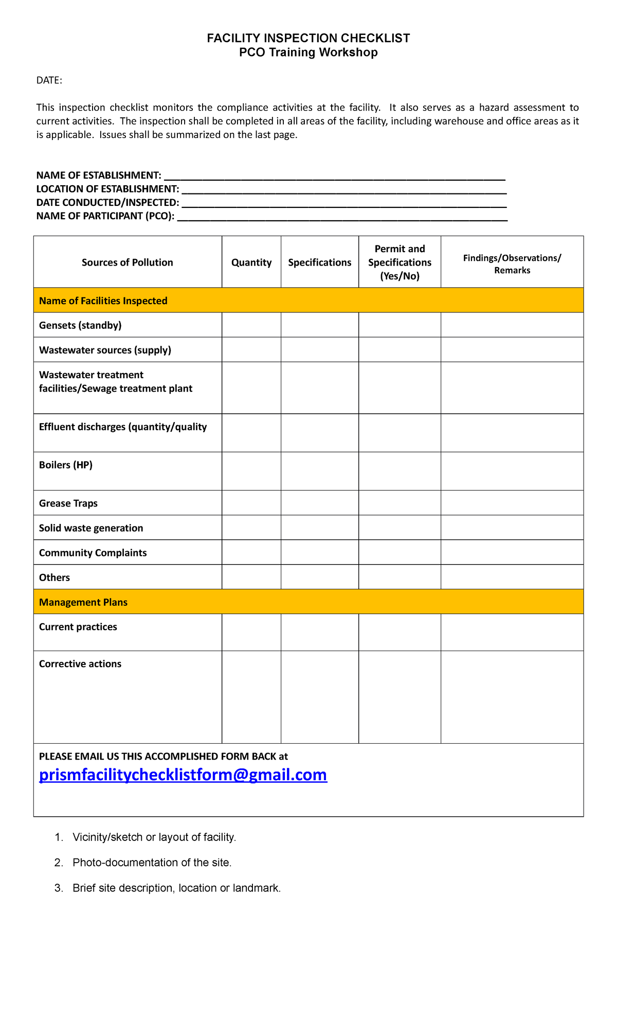 Facility Inspection Checklist ( Bse Questionnaire ) Usda at Barbara ...