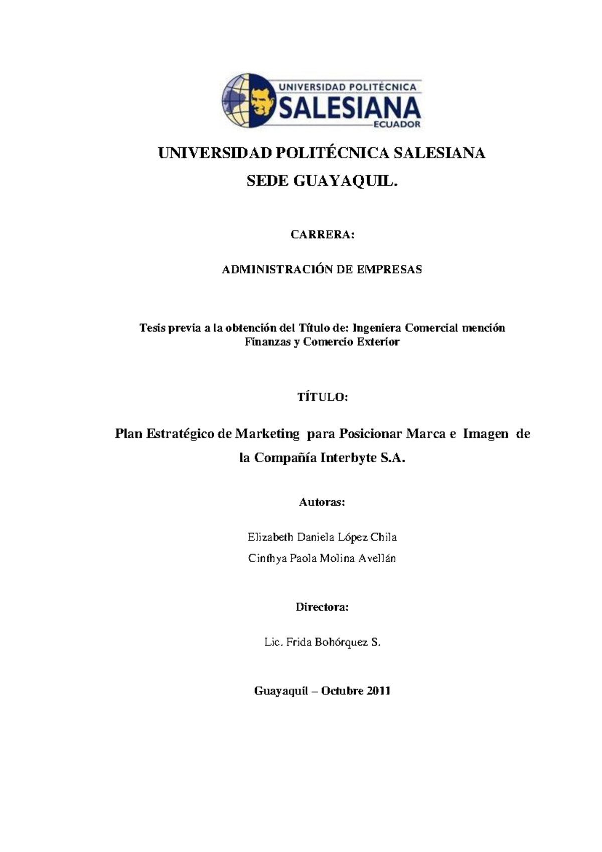 UPS-GT000218 - lectura - UNIVERSIDAD POLITÉCNICA SALESIANA SEDE GUAYAQUIL. CARRERA ...