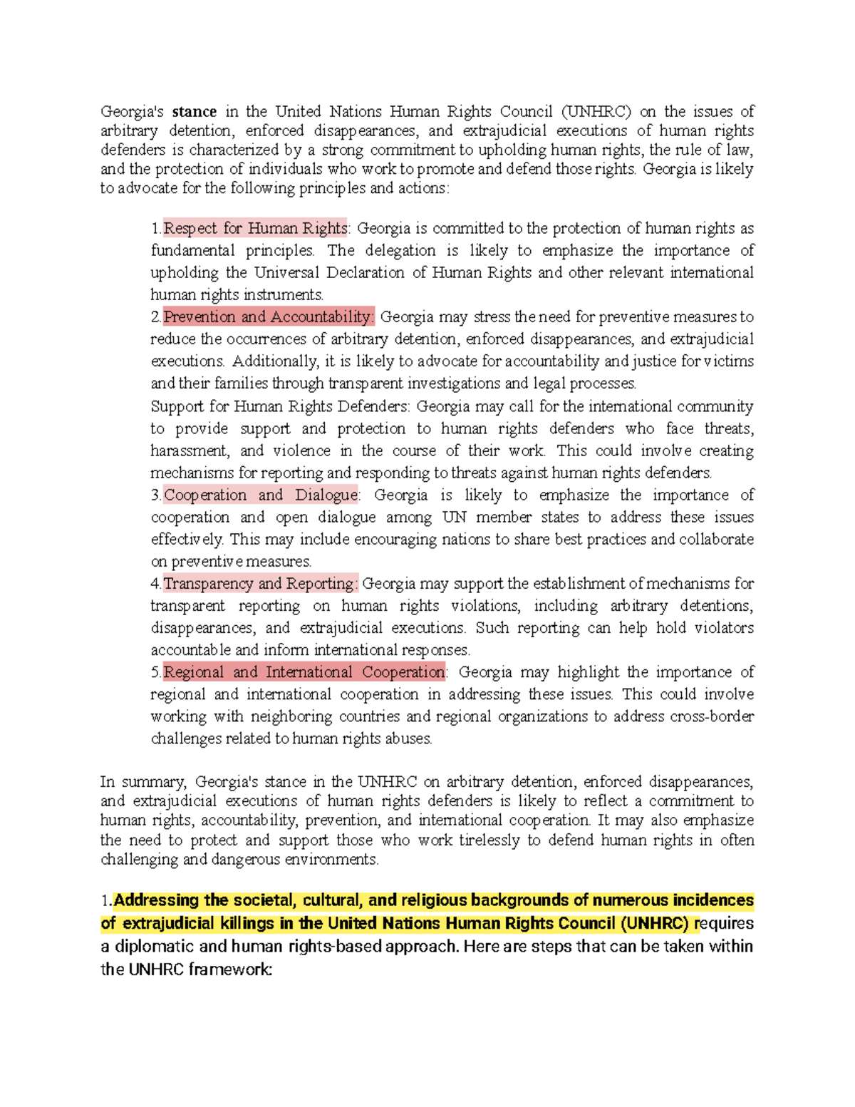 BG Resolutions - all the best - Georgia's stance in the United Nations ...