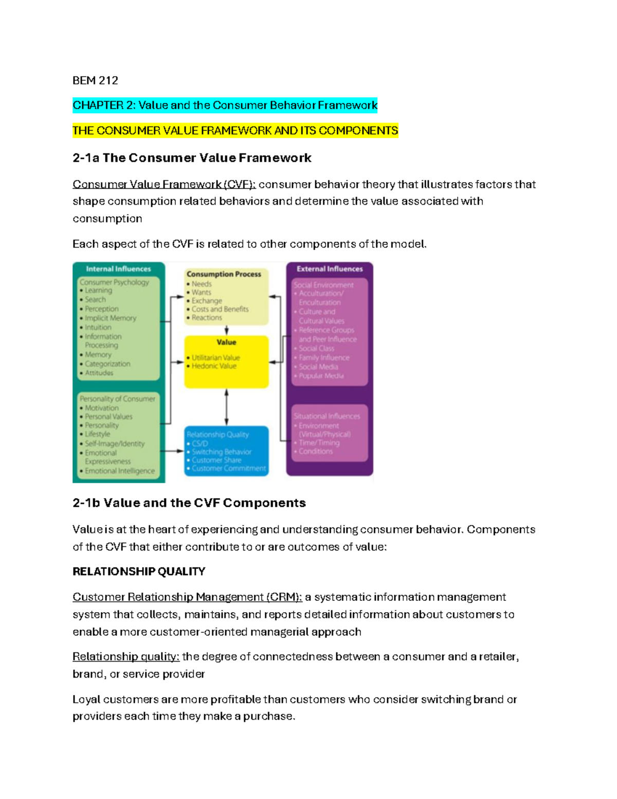 Bem 212 Chapter 2 Summary Consumer Behavior Bem 212 Chapter 2