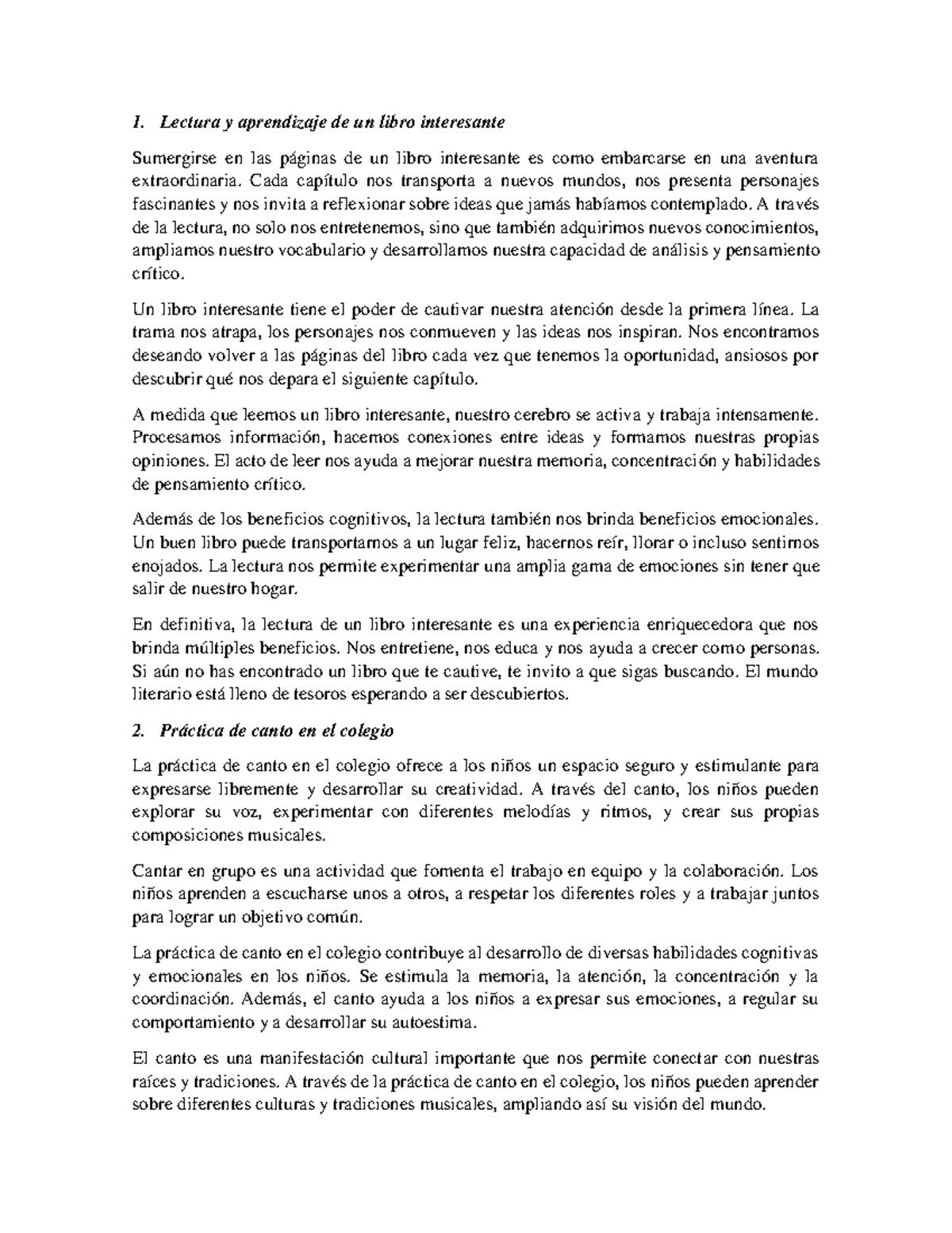 5 Parrafos DE LOS Titulos - Lectura y aprendizaje de un libro ...