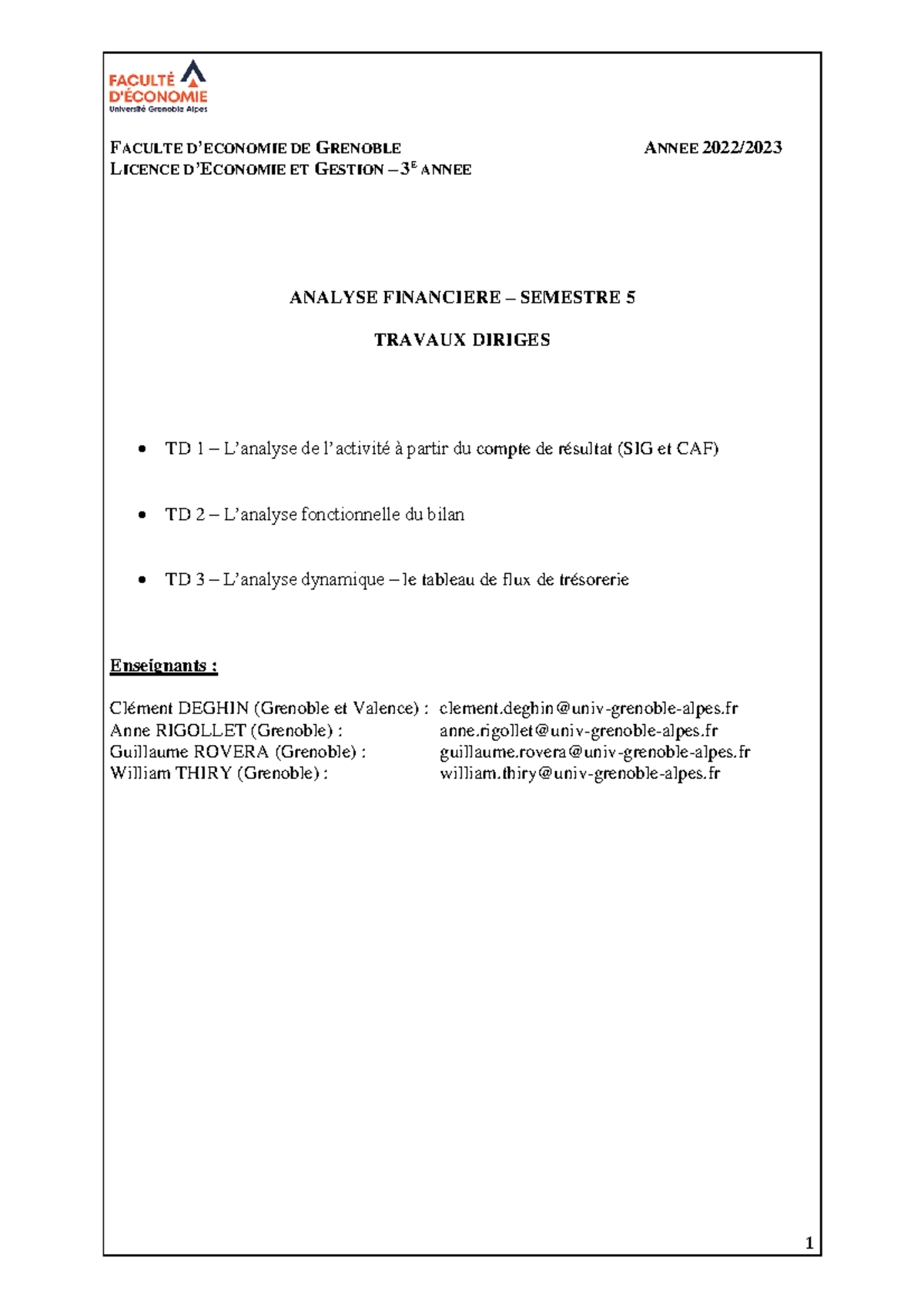 TD 1 - SIG et CAF - Ana fi L3 - FACULTE D’ECONOMIE DE GRENOBLE LICENCE ...