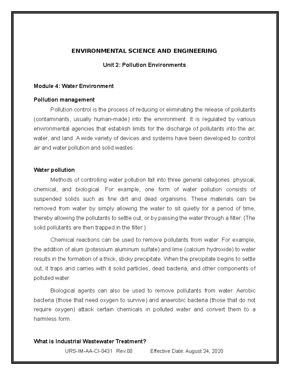 15, Pollution Environments Environmental Science AND Engineering ...