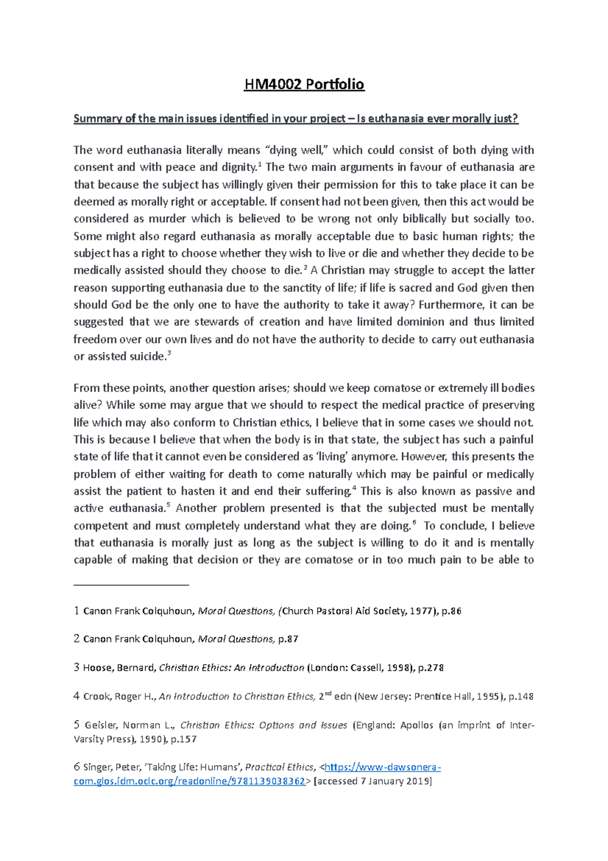 HM4002 Portfolio - Grade: A - HM4002 Portfolio Summary of the main ...