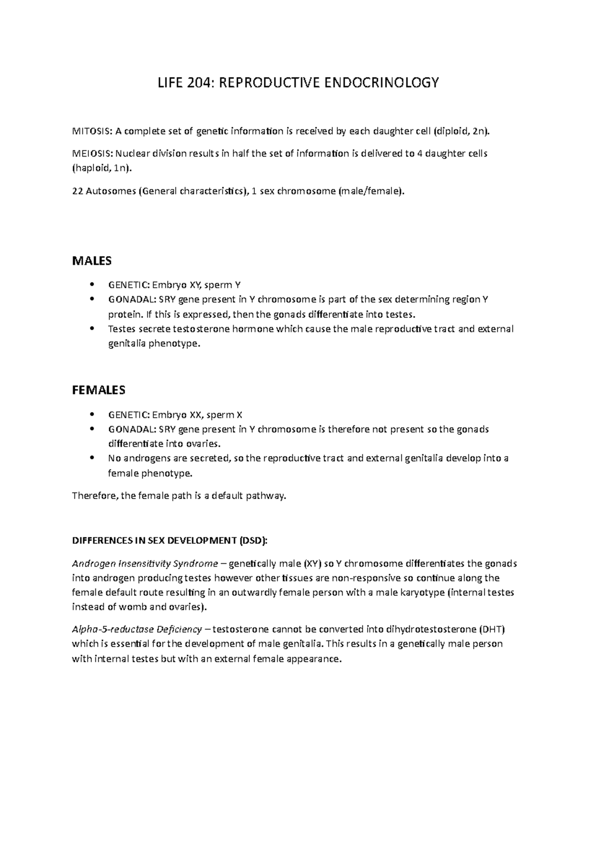 Reproductive Endocrinology - LIFE 204: REPRODUCTIVE ENDOCRINOLOGY ...