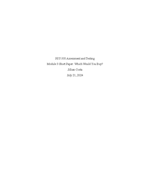 PSY 375 Module Six Lab Worksheet - However, when stating objective ...