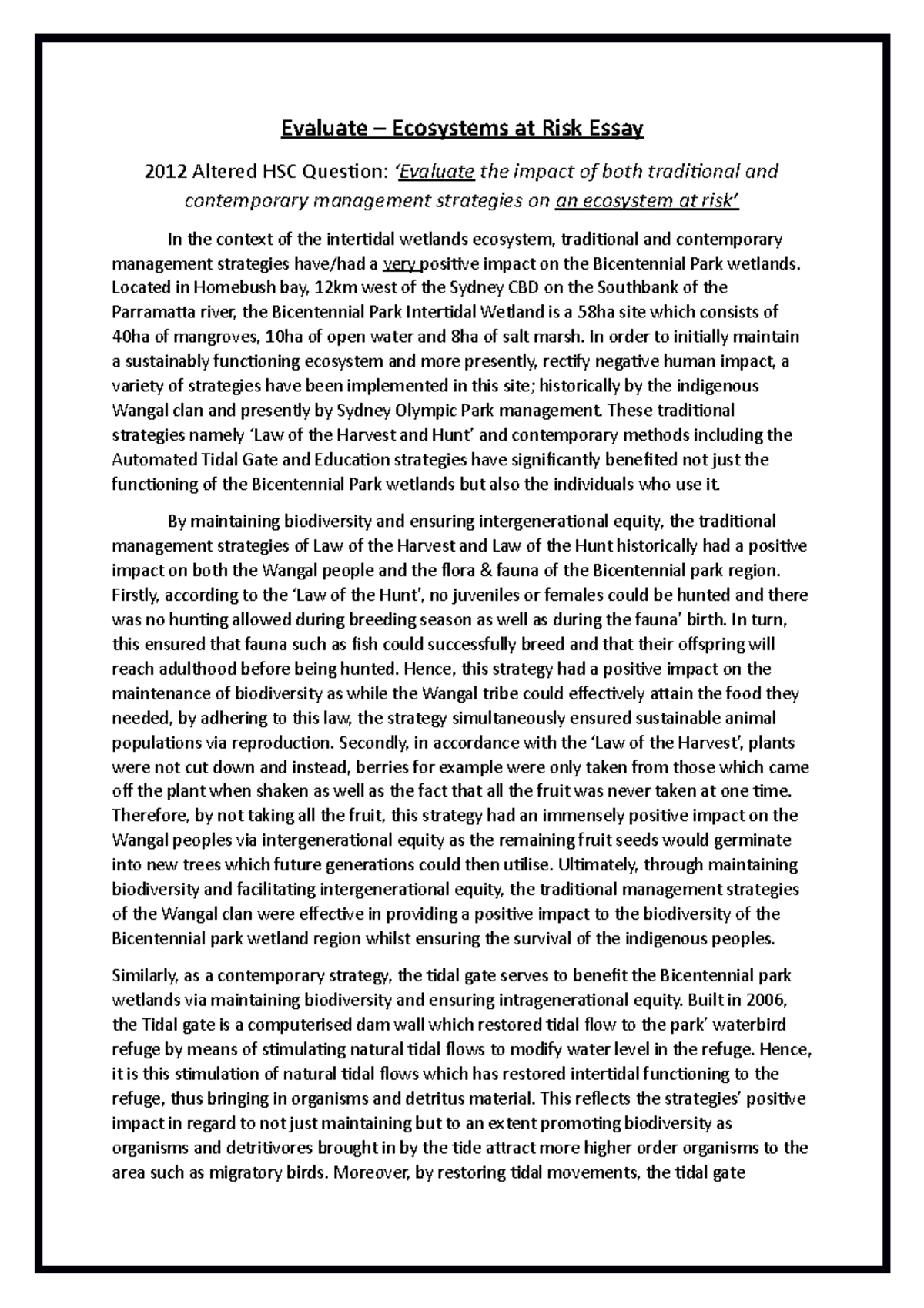 Biophysical Interactions Essay (Evaluate-based question) - Evaluate ...