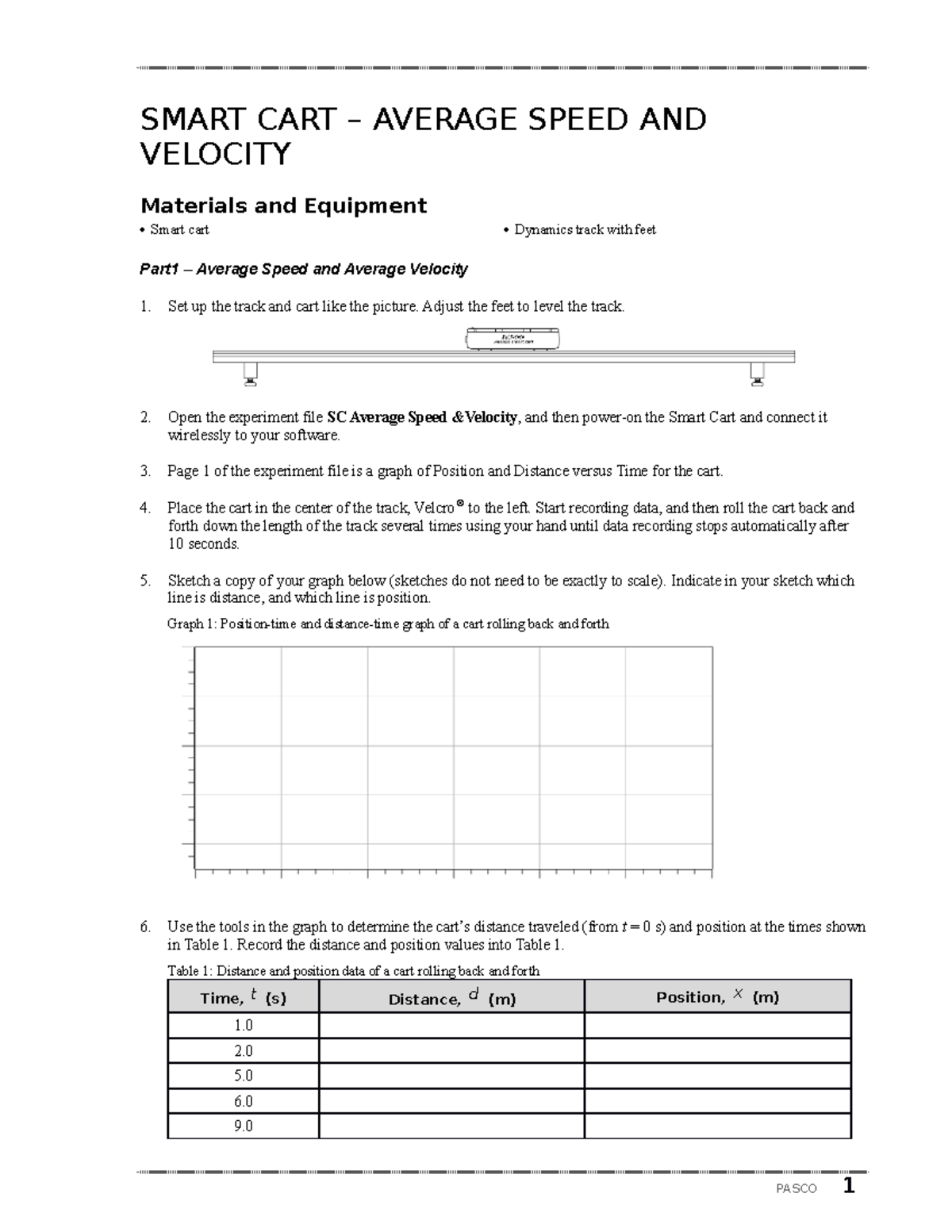 SC Average Speed Velocity - SMART CART – AVERAGE SPEED AND VELOCITY ...