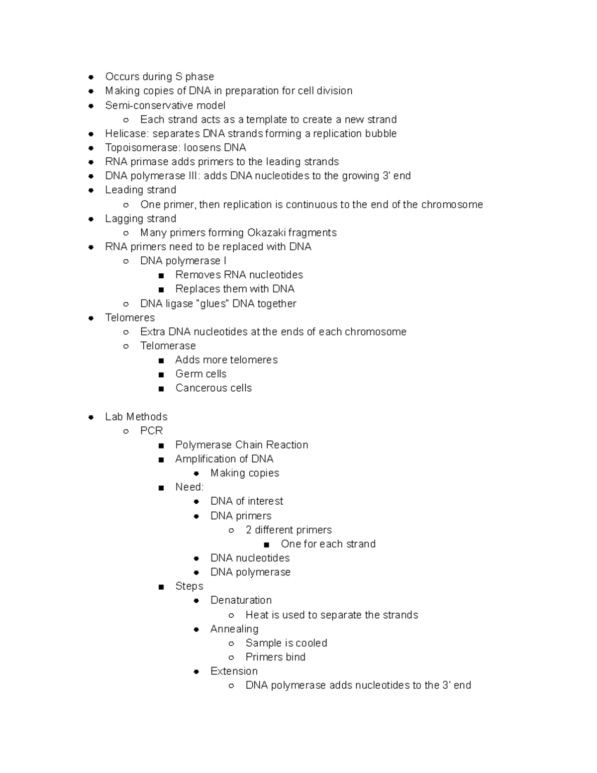 Copy of Chapter 12 DNA replication - Occurs during S phase Making ...