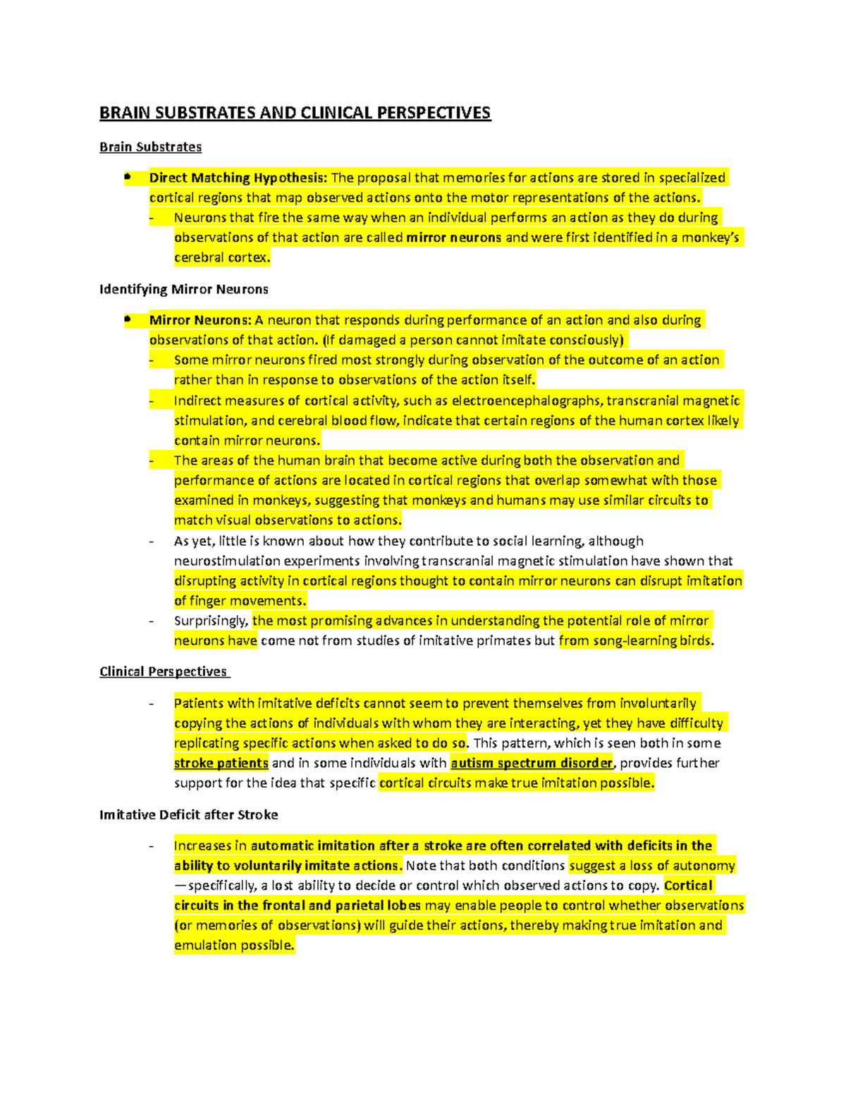 Brain Substrates and Clinical Perspectives - BRAIN SUBSTRATES AND ...