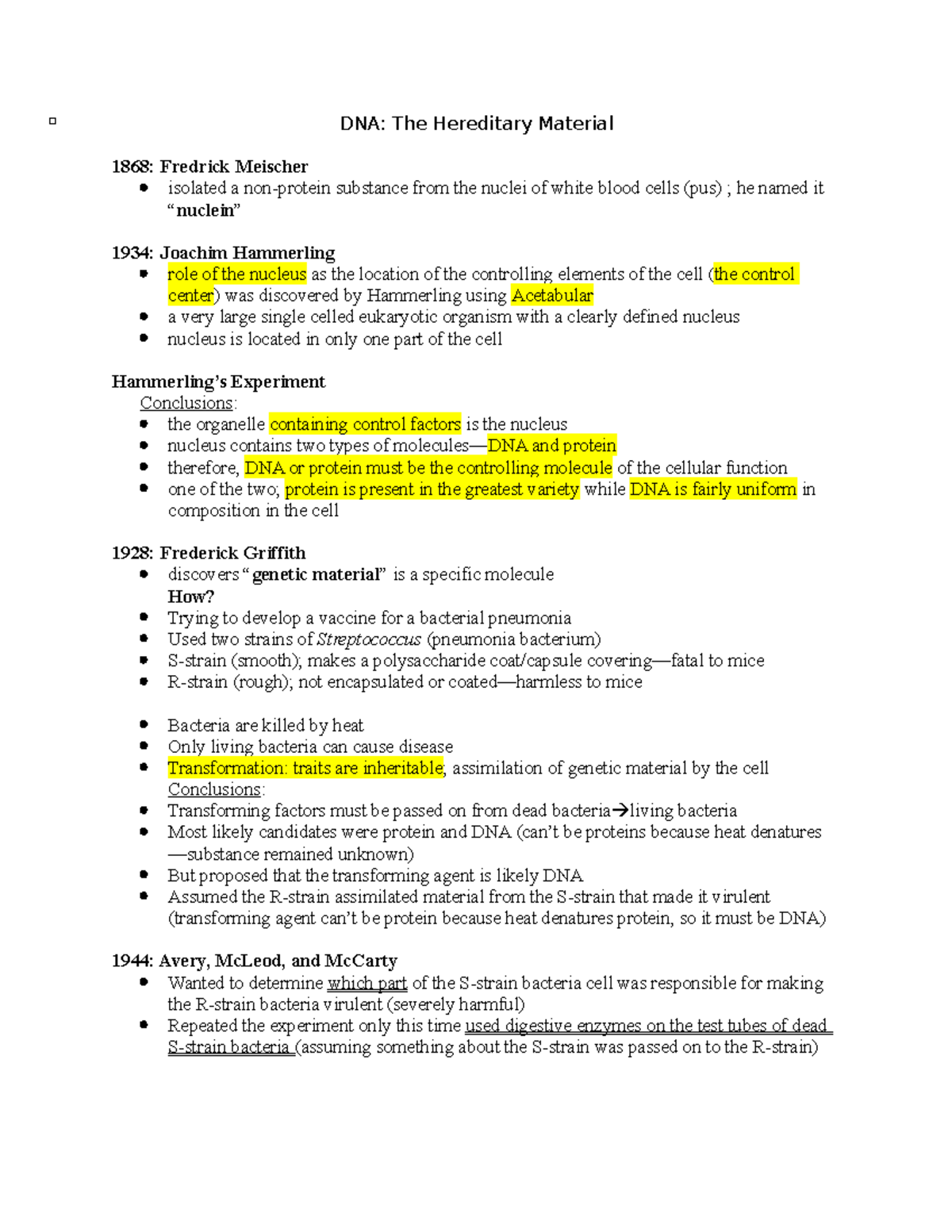 DNA Intro, Structure, and Replication - DNA: The Hereditary Material ...