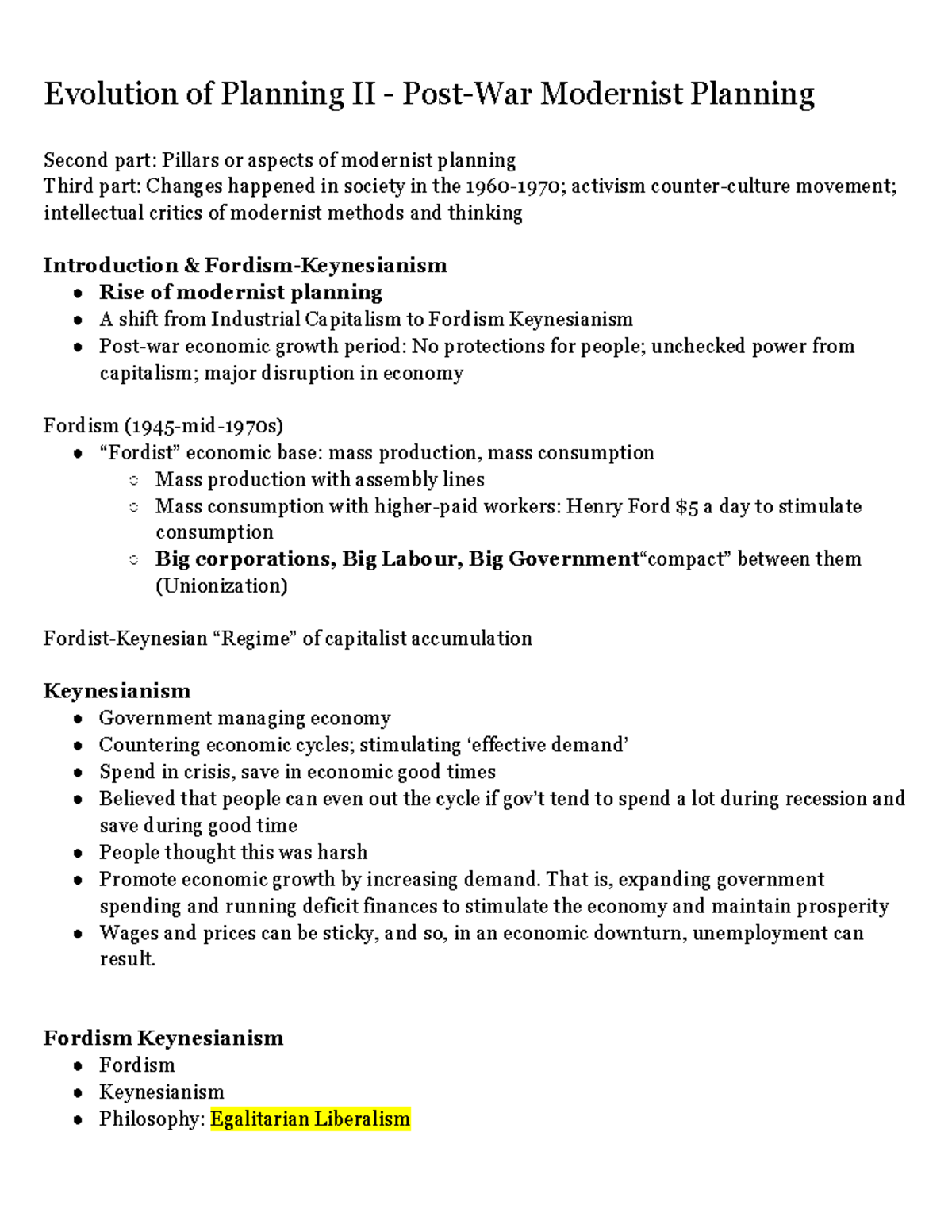 Lecture 3: Evolution of Planning II - Evolution of Planning II - Post ...