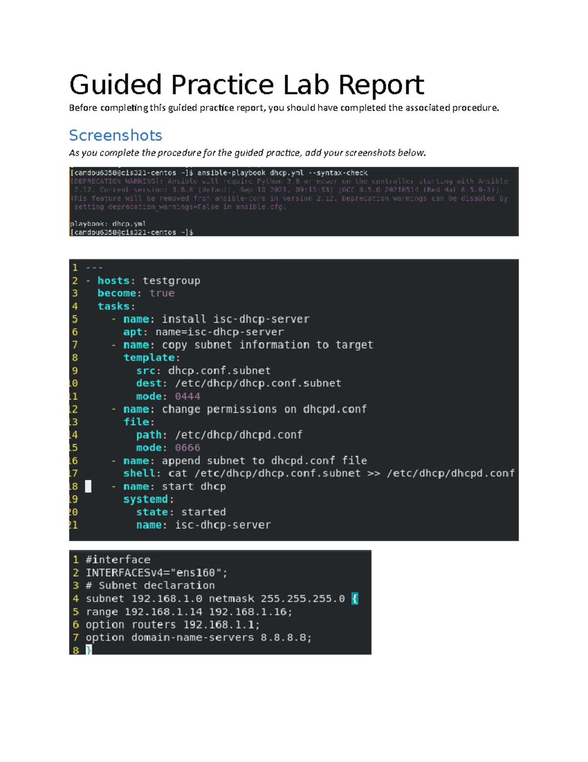 5 - GP - CIS321 - Guided Practice Lab Report Before completing this guided practice report, you ...