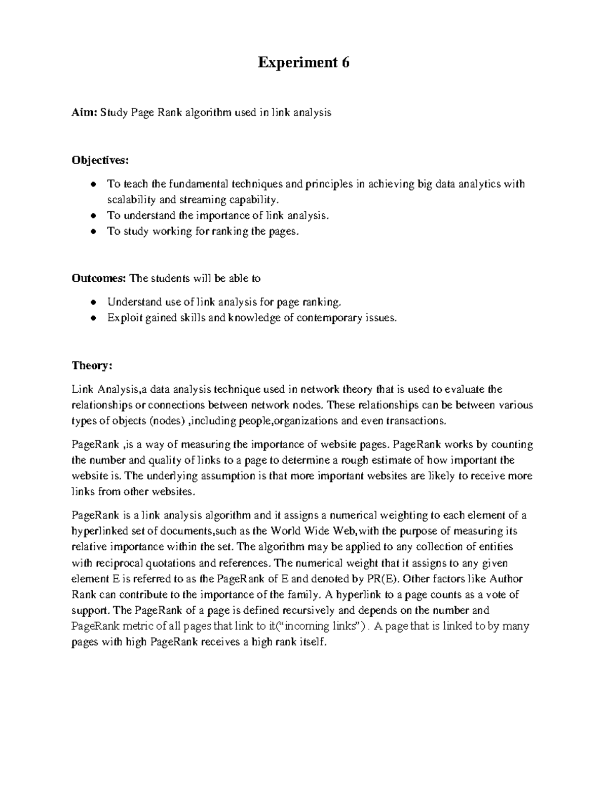 Experiment 6 bda notes - Computer Engineering - MU - Studocu