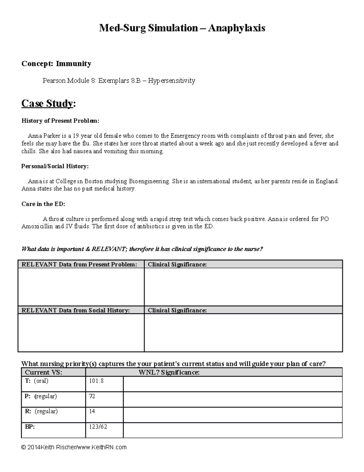 Anaphylaxis med surg - Med-Surg Simulation – Anaphylaxis Concept ...