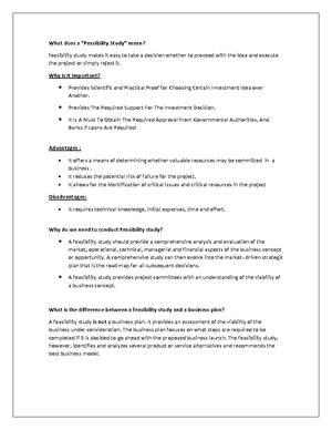 Feasibility Study Questions 123 - Feasibility study MCQ and T/F ...