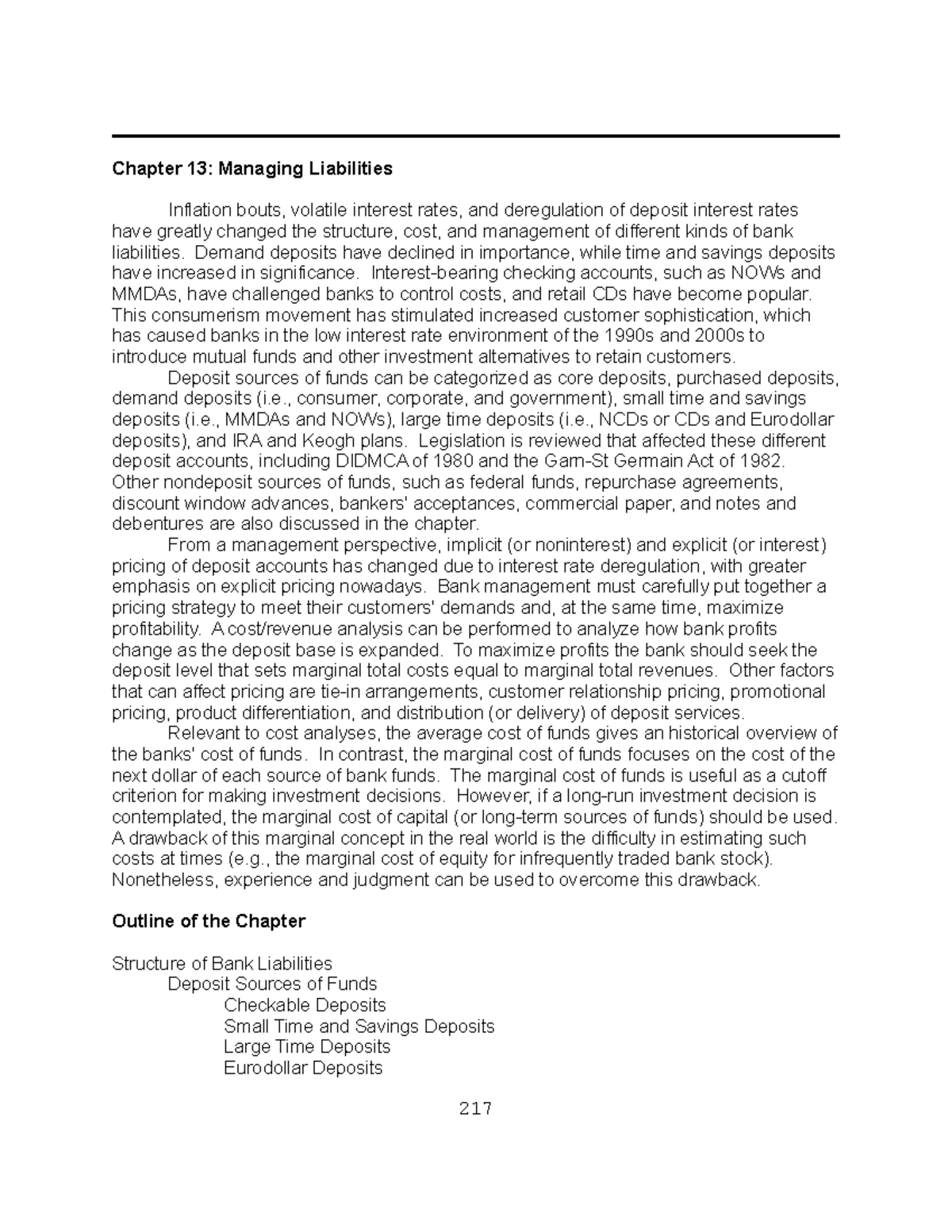 Notes for FIL banking - Chapter 13: Managing Liabilities Inflation ...
