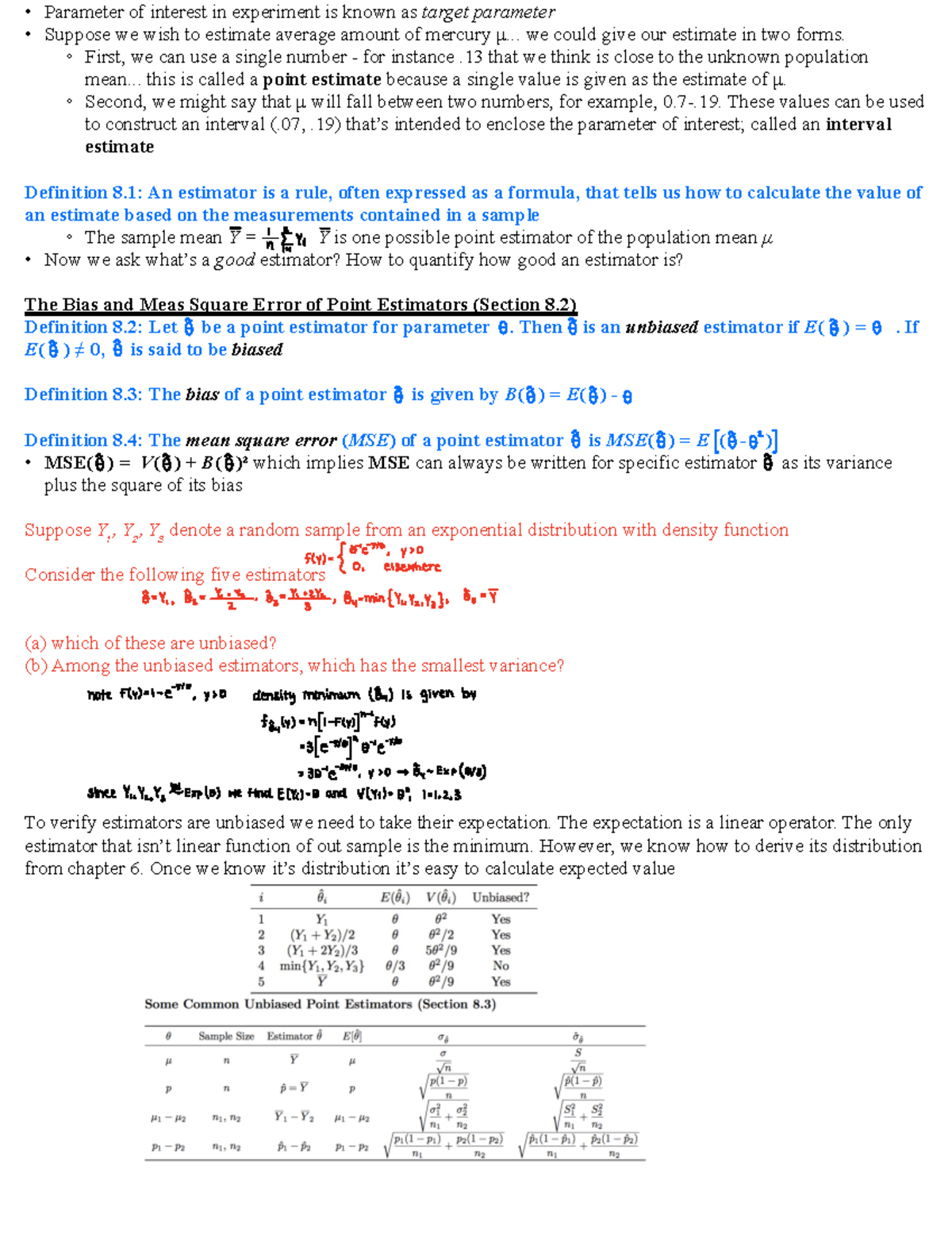 Chapter 8 - Lecture notes 8 - Parameter of interest in experiment is ...