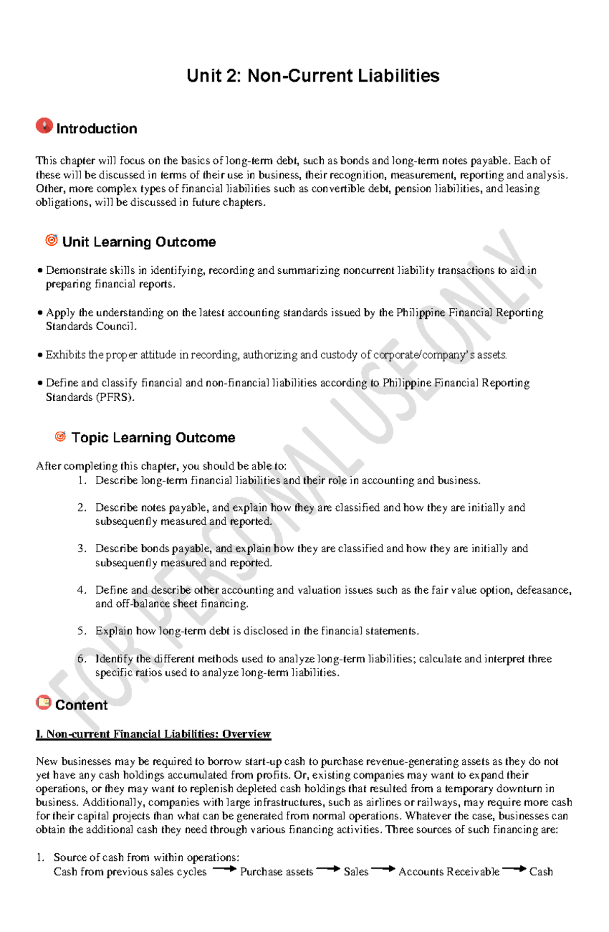 IA2-module-4 - Lecture notes 4 - Unit 2: Non-Current Liabilities ...