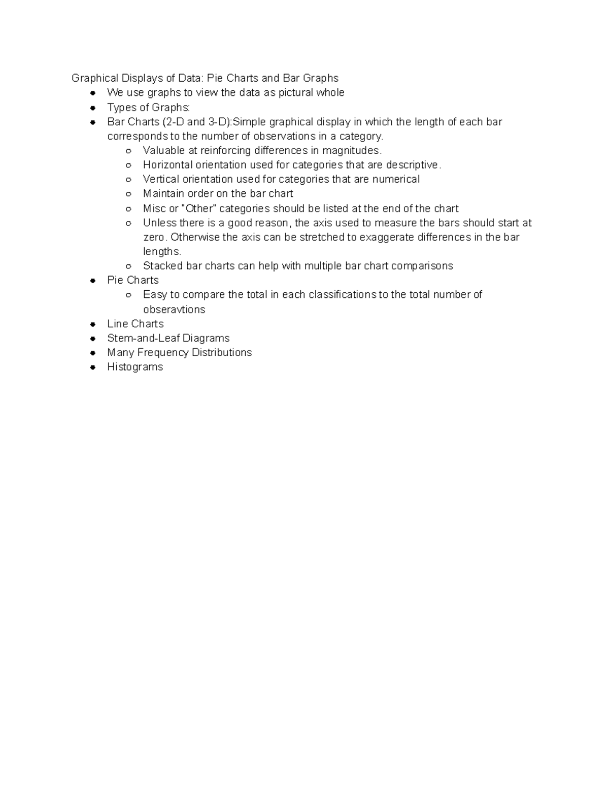 Lesson 3.3 Graphical Displays of Data Pie Charts and Bar Graphs ...