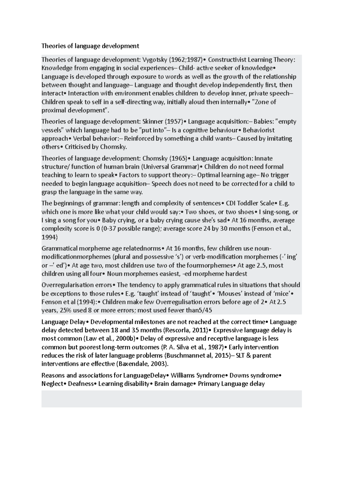 Theories of language development - Theories of language development ...