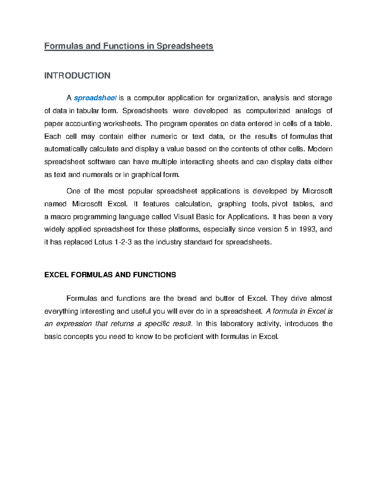 Activity 1 - name range in Formula - Formulas and Functions in ...