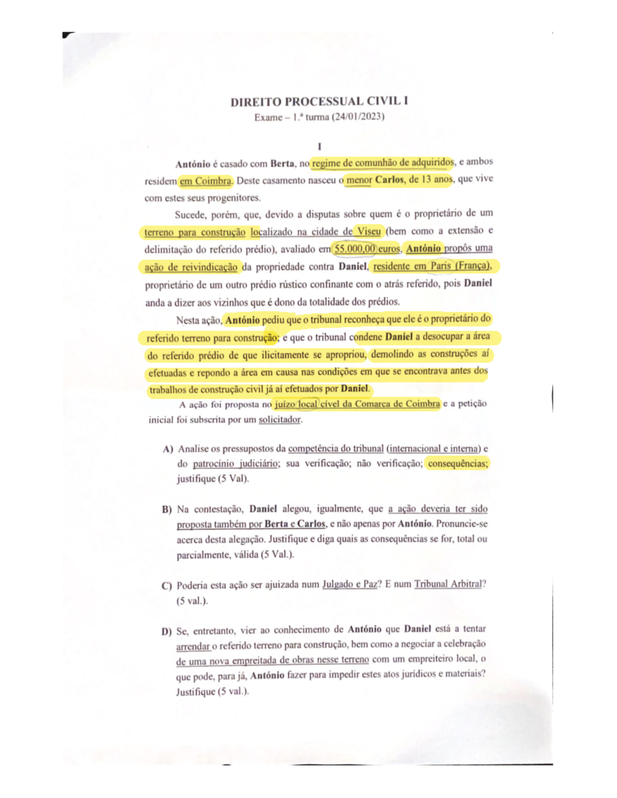 DPCI 1T 2023 EN - DPCI 1T 2023 EN - Direito Processual Civil I - Studocu