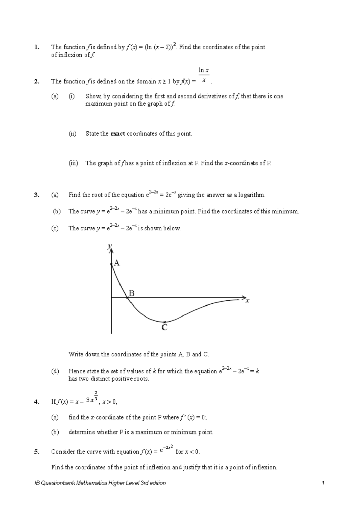 232491880-Worksheet-Calculus - 1. The function f is defined by f ( x ...