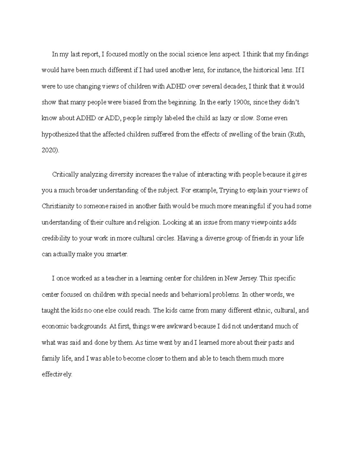 6-2-NANA - ..course work - In my last report, I focused mostly on the ...