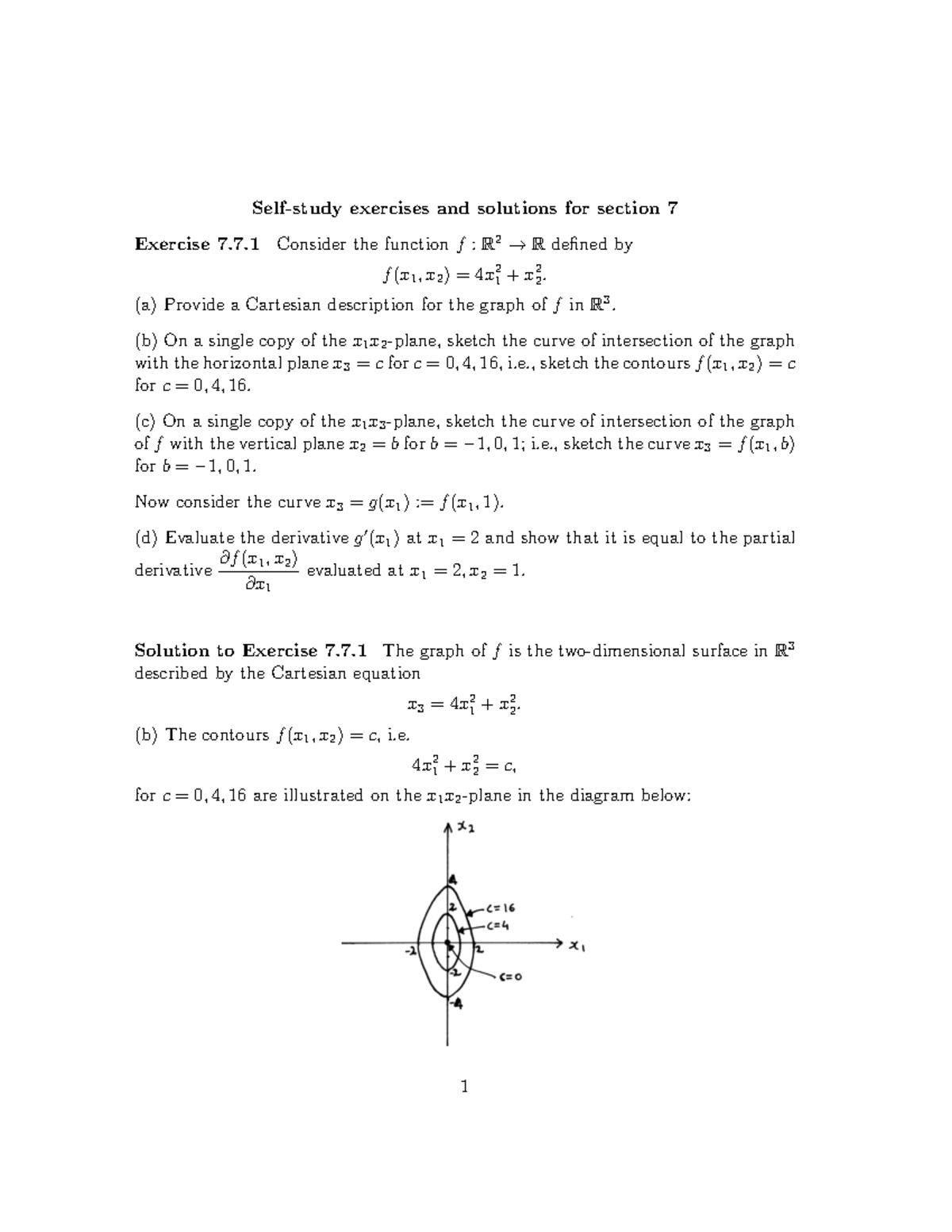 MA108 exercise 07 - Self-study exercises and solutions for section 7 ...