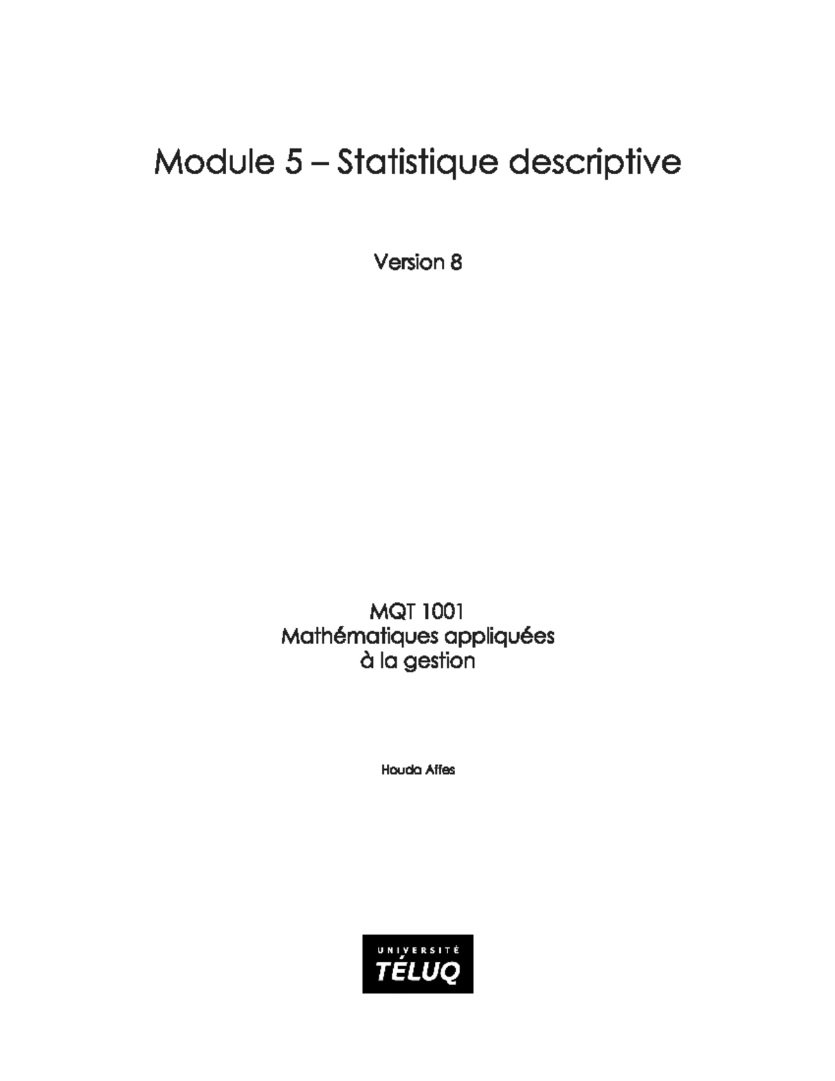 Cours Module 5 Statistique Descriptive - Module 5 Statistique ...