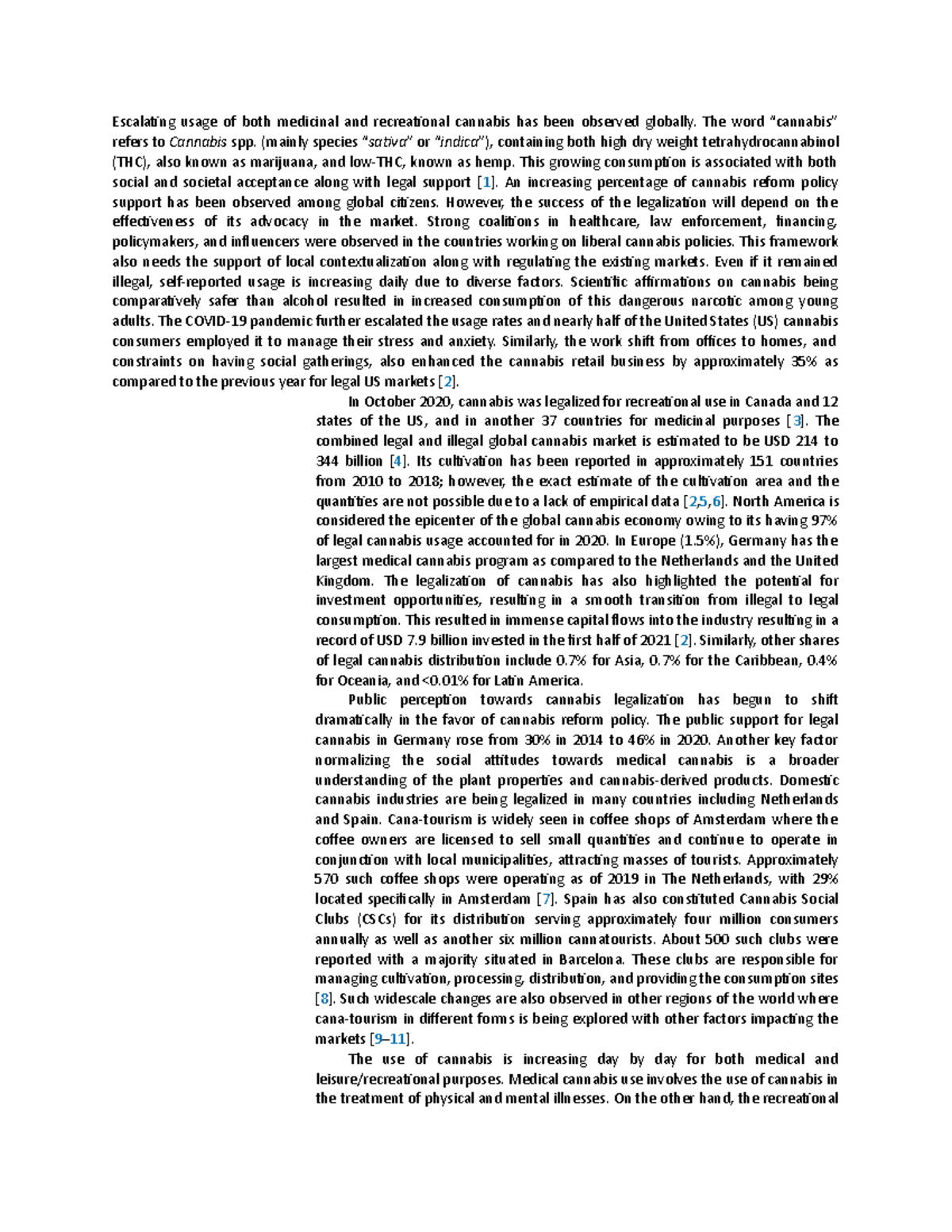 C7 - notes - Escalating usage of both medicinal and recreational ...