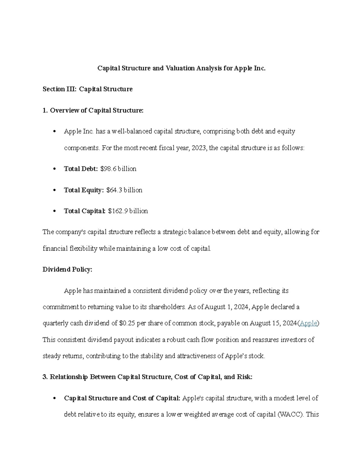5-1 - This is on Finance course5-1 - Capital Structure and Valuation ...