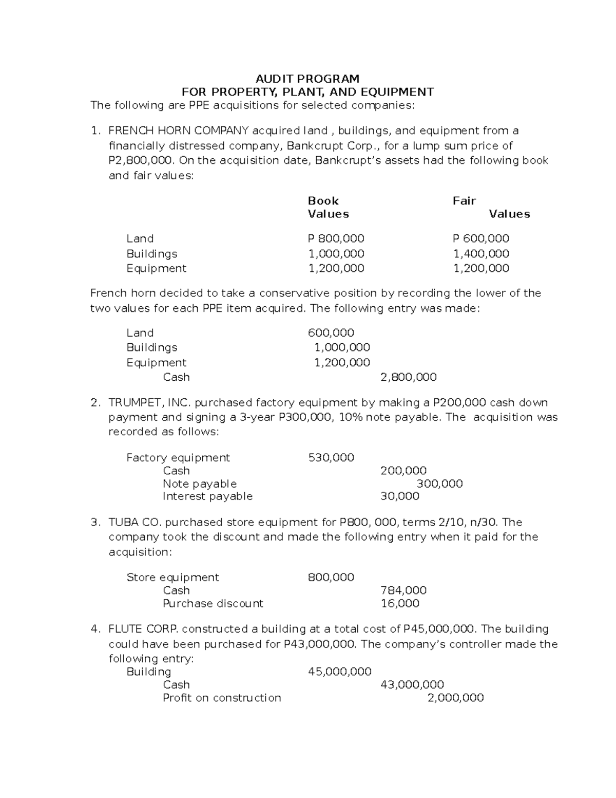 320264959 Audit Program AUDIT PROGRAM FOR PROPERTY PLANT AND 320264959-audit-program-audit-program-for-property-plant-and