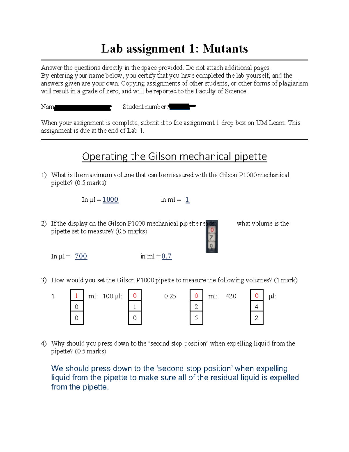 Mbio2020 Lab Assignment 1 Lab Assignment 1 Mutants Answer The Questions Directly In The Space