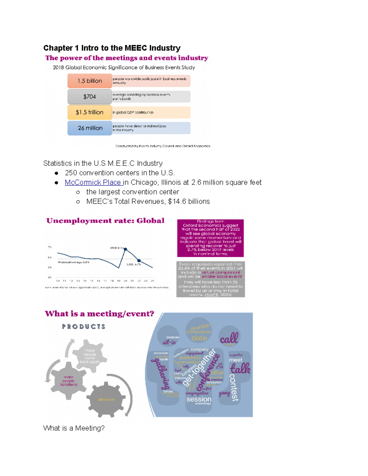 HRTM 364 exam 1 - MIYOUNG Jeong - Chapter 1 Intro to the MEEC Industry ...