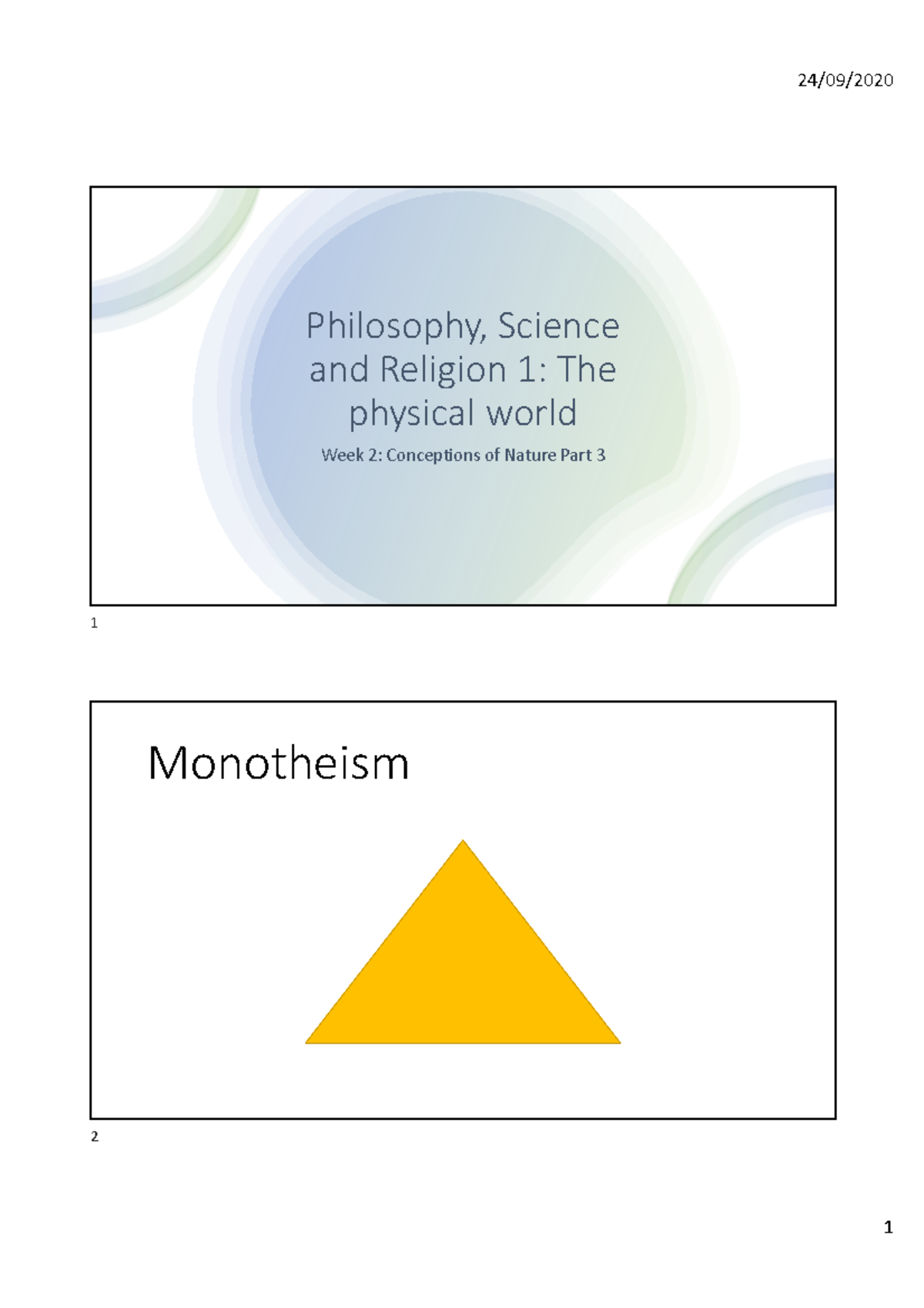 Slides Lecture 2 Part 3 - Philosophy, Science and Religion 1: The ...