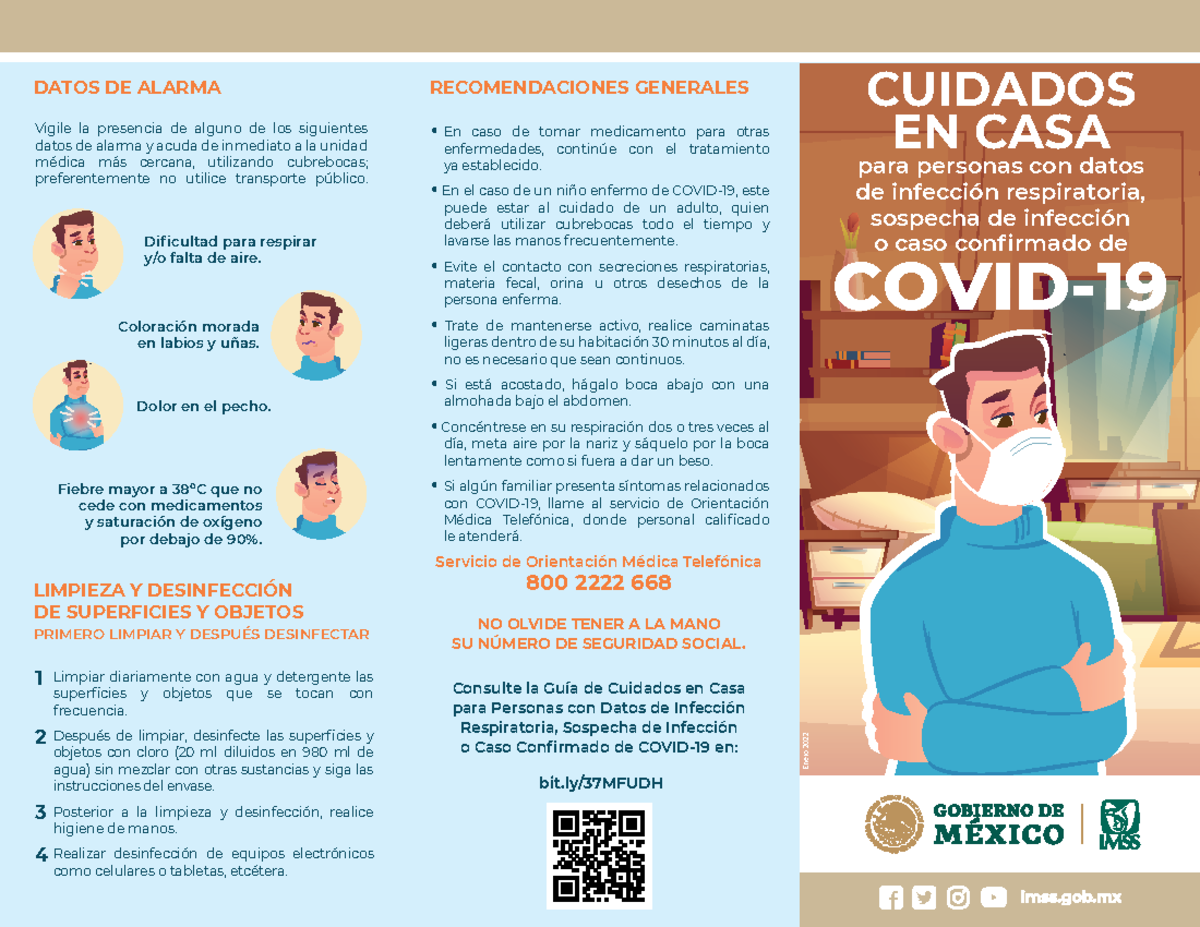 Triptico-cuidados - salud - COVID- CUIDADOS EN CASA para personas con ...