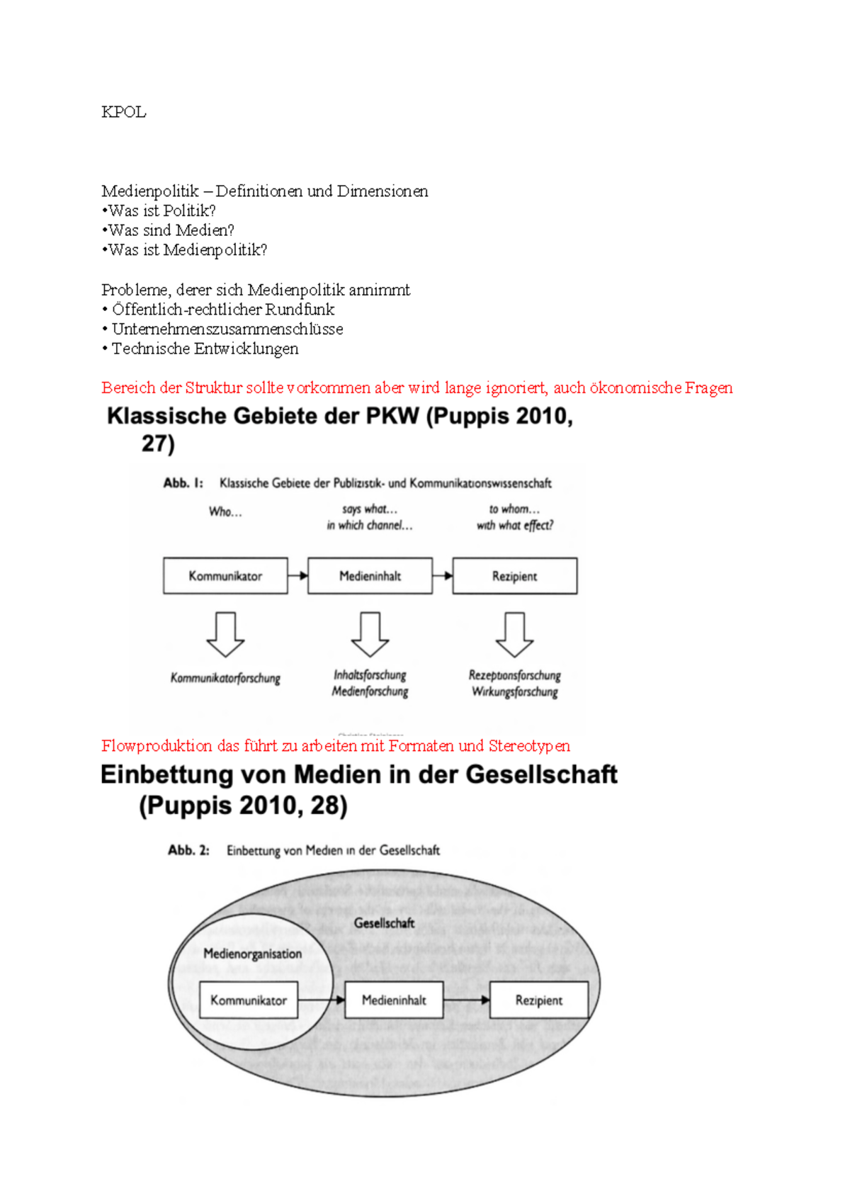 KPOL Zusammenfassung - KPOL Medienpolitik – Definitionen und ...