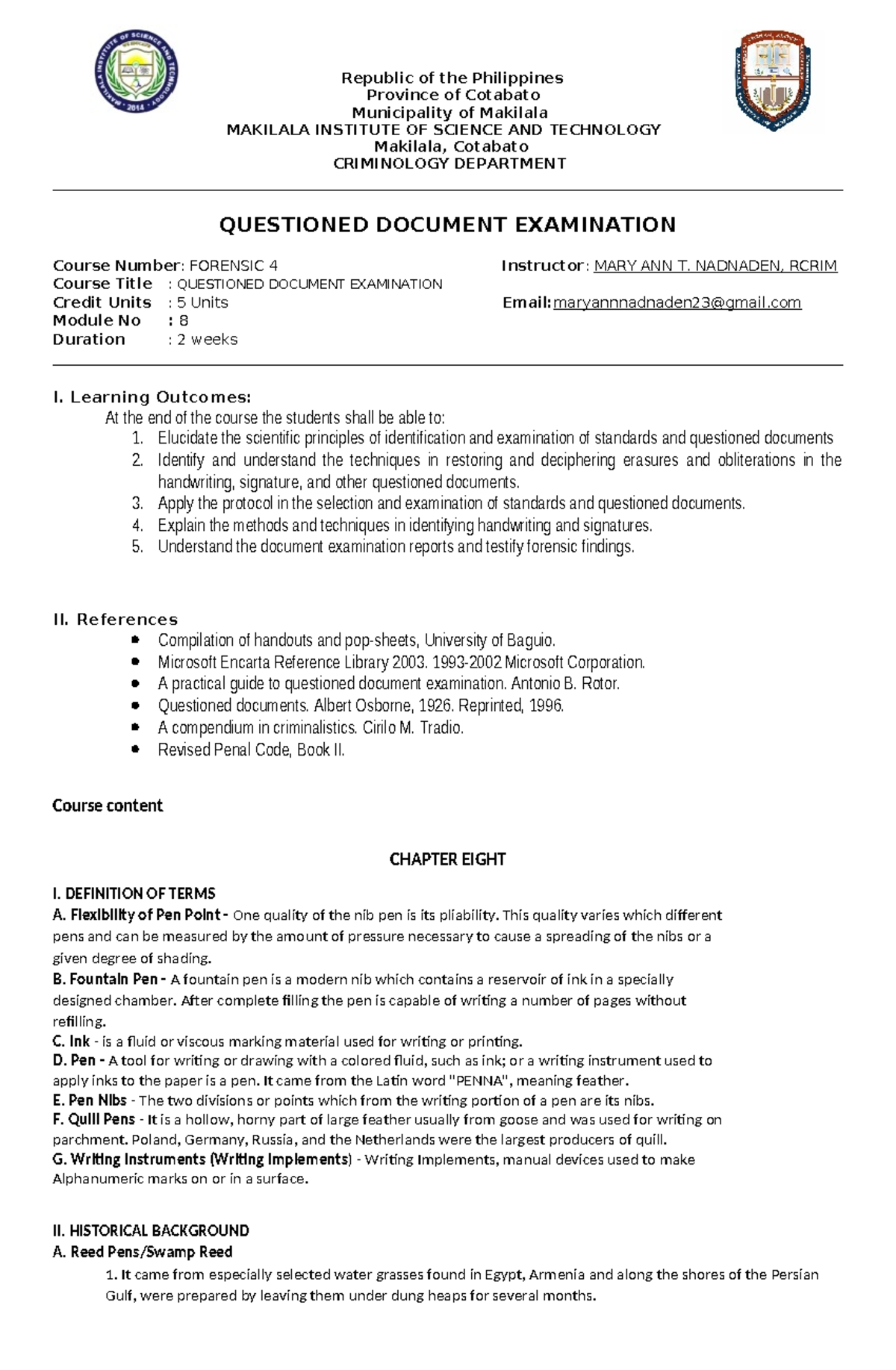 QD-Module-8 - lecture - Republic of the Philippines Province of ...