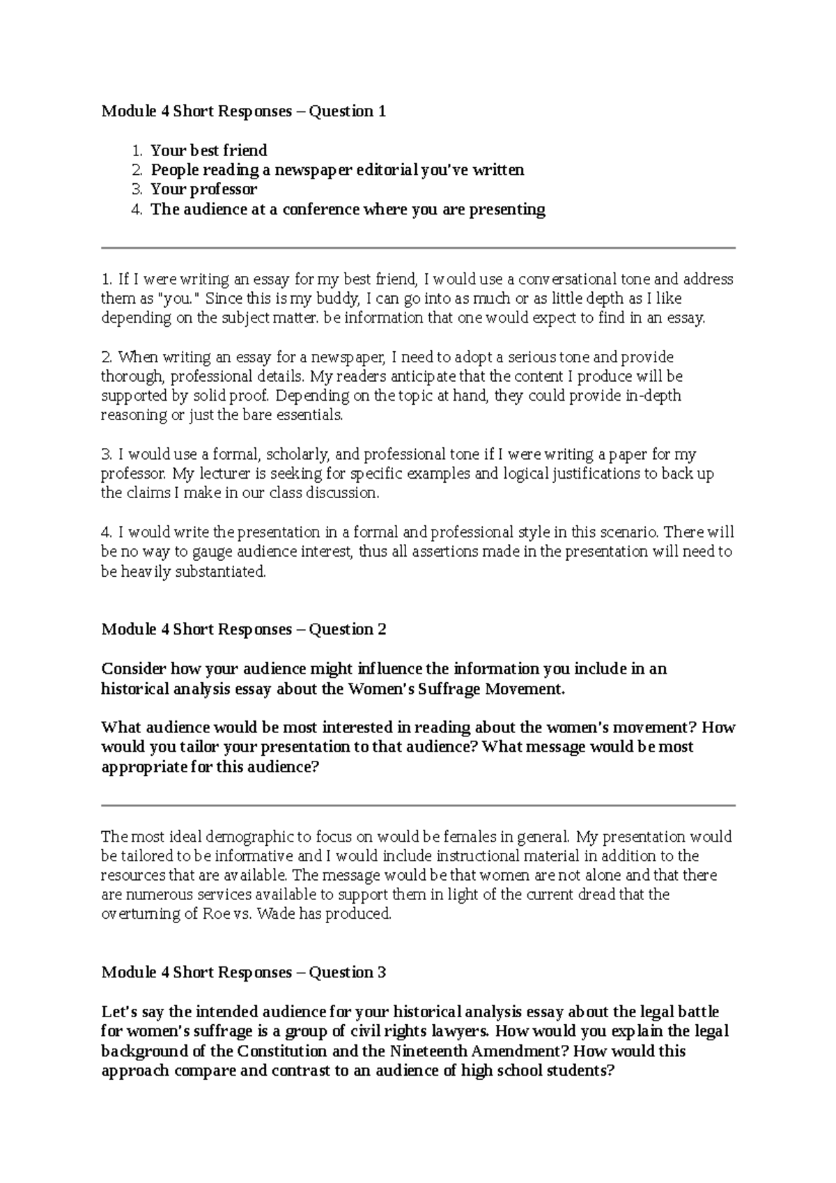 HIS 200 Module 4 Short Responses - Module 4 Short Responses – Question ...