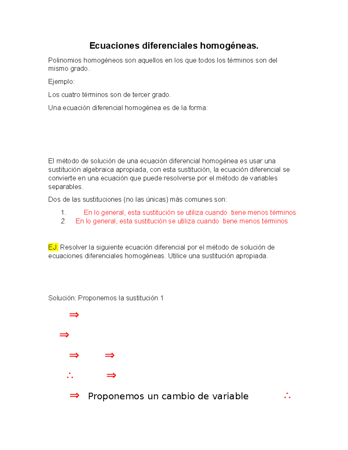 Matemáticas II P-4ED homogéneas - Ecuaciones diferenciales homogéneas ...