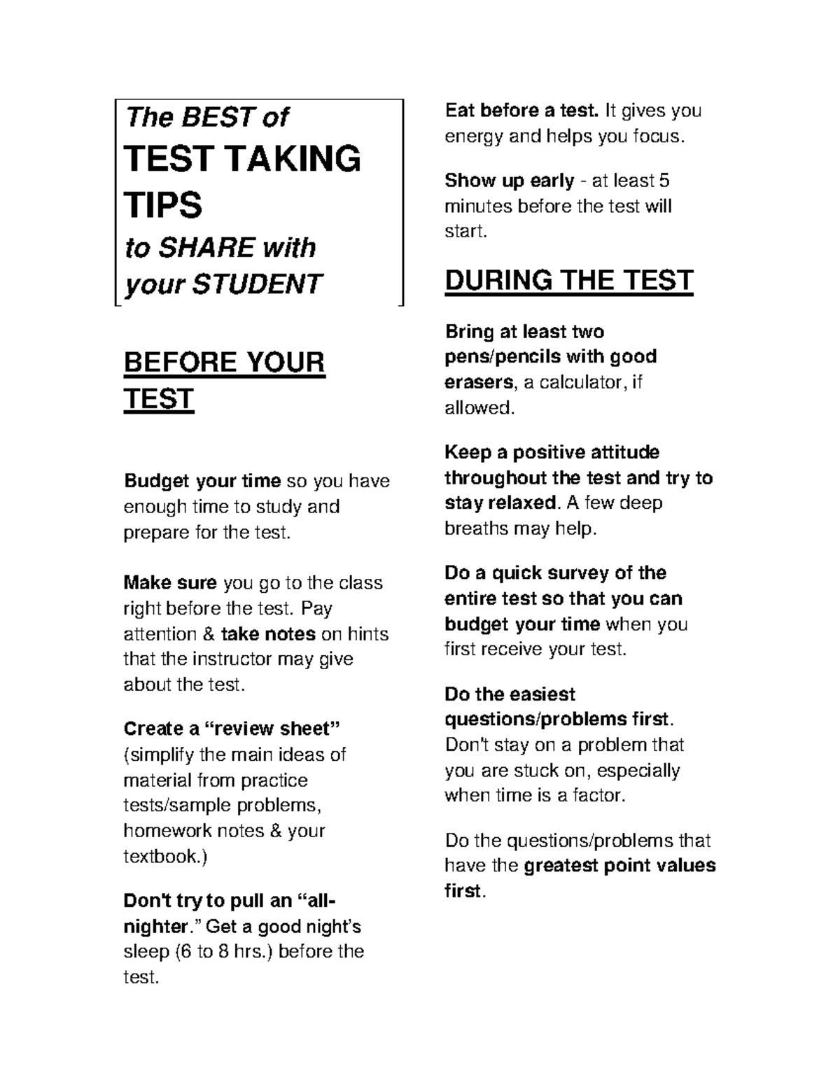The BEST Of Test taking Tips The BEST Of TEST TAKING TIPS To SHARE the-best-of-test-taking-tips-the-best-of-test-taking-tips-to-share