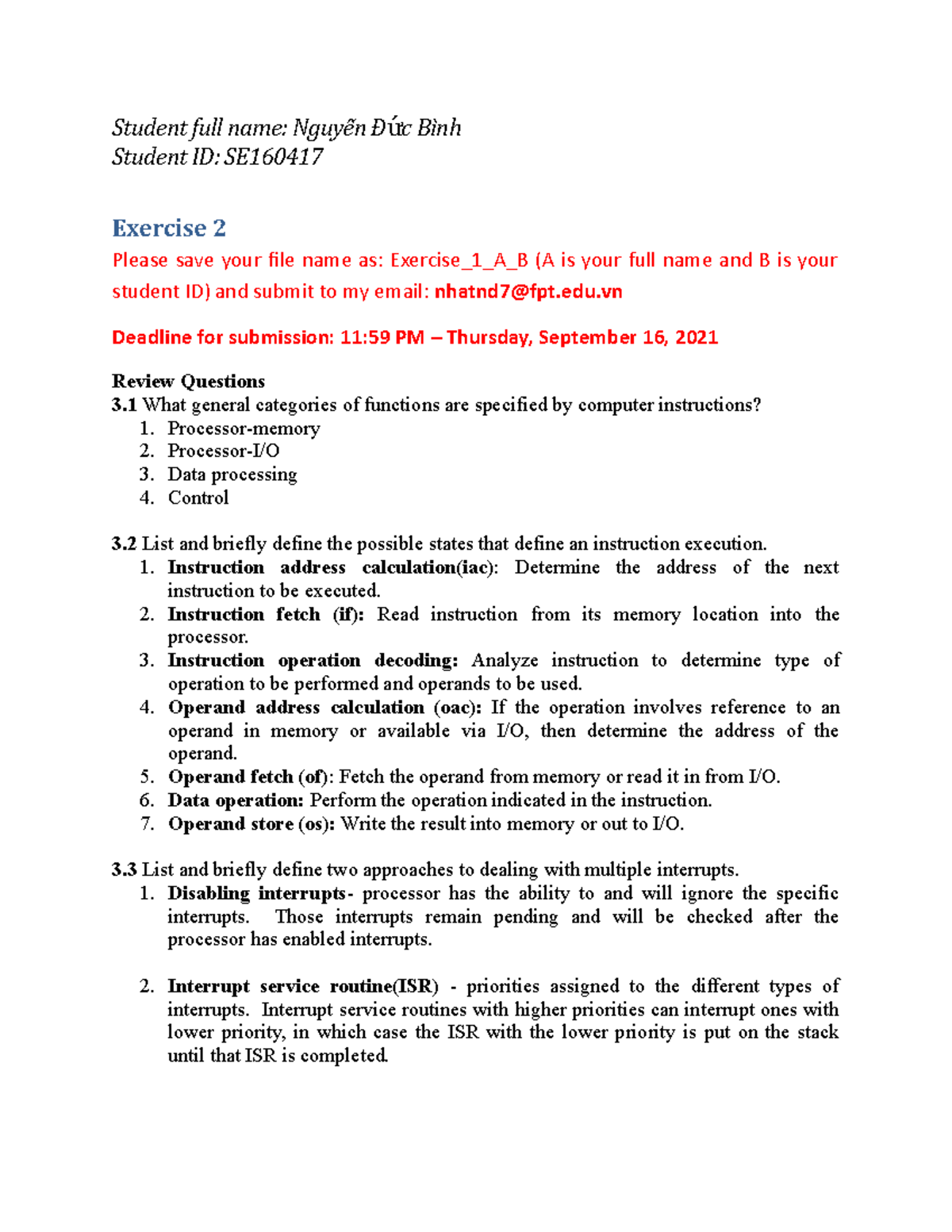 Exercise 2 Nguyễn Đức Bình SE160417 - Programming Fundamentals - FPT - Studocu