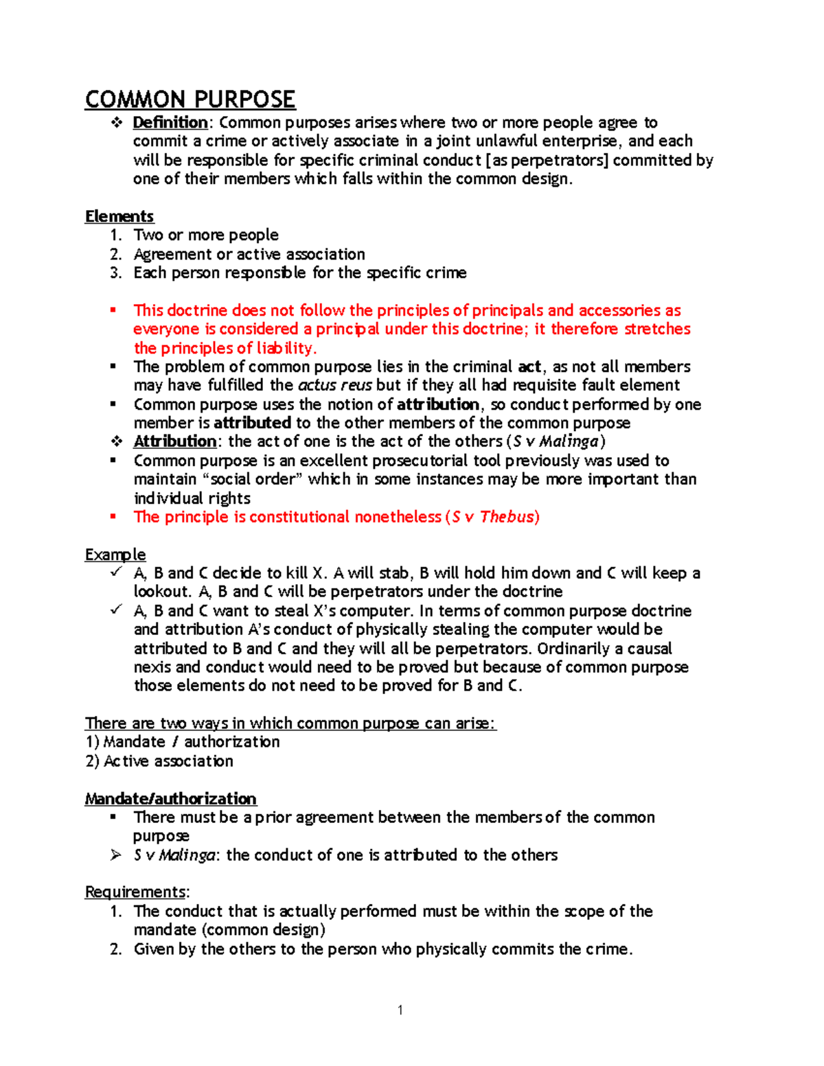 18CR - Common Purpose - Summary Criminal Law - COMMON PURPOSE ...