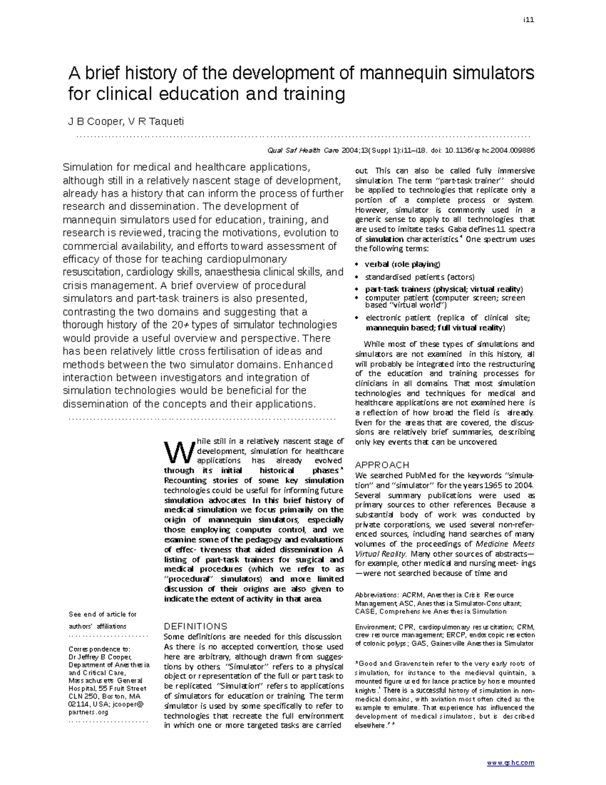 Hitory manequin - ARTICULO CIENTIFICO - i A brief history of the ...