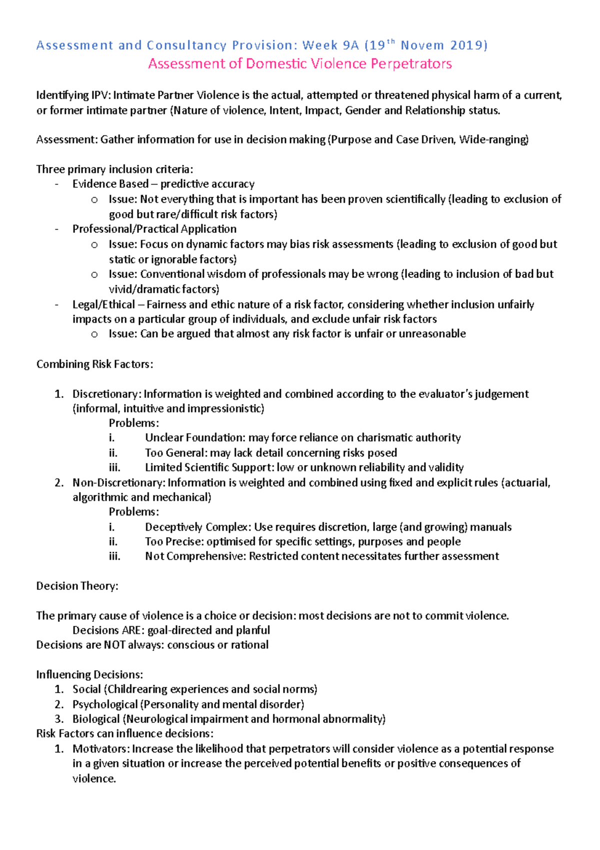 (9A) Spousal Assault Risk Assessment (19:11:19) - Assessment and ...