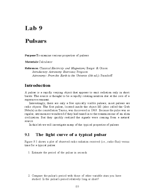 Lab 2 - lab - Lab 2 Trigonometric Parallax Purpose To understand how simple geometry can be ...