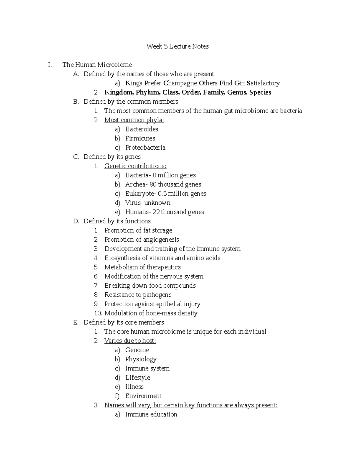 Week 5 Lecture Notes - Bio 105 - UMass Amherst - Studocu